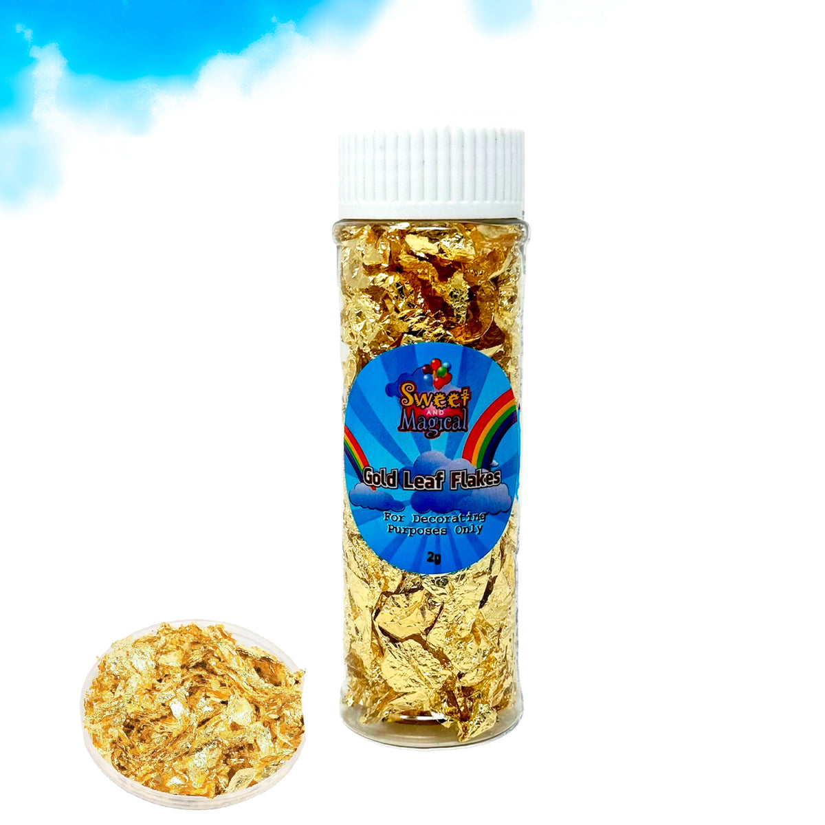 Gold Leaf, 2gr Gold Leaf Cake Decoration Gold Flakes Food Gold Foil De ...